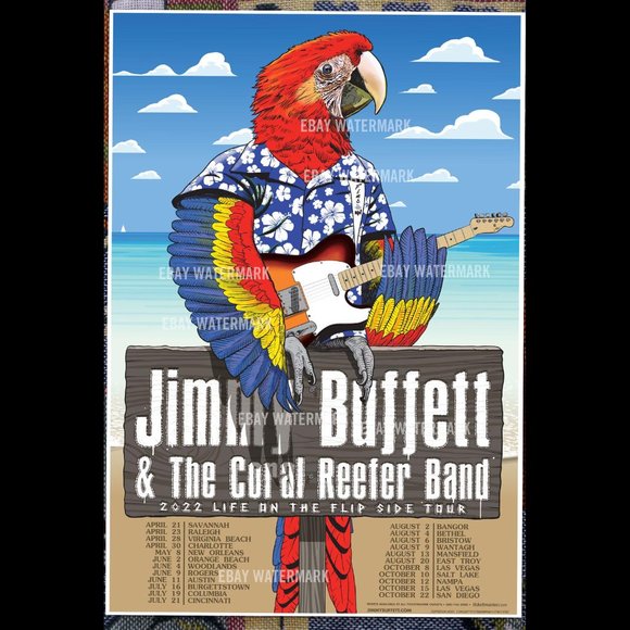 Jimmy Buffett | Art | Jimmy Buffett 222 Full Tour Poster Jefferson Wood ...